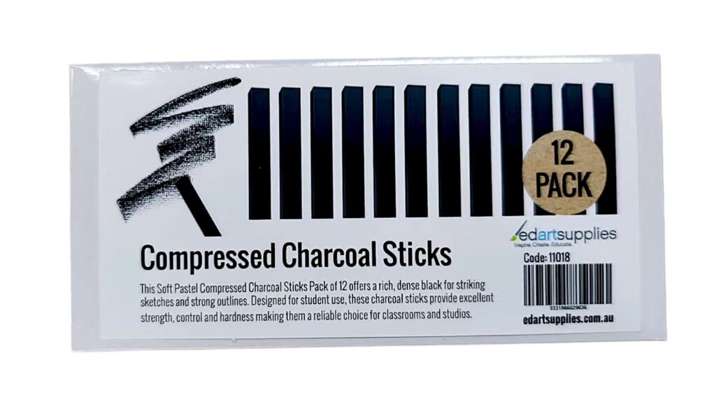 Compressed Charcoal Pack of 12 – Educational Art Supplies