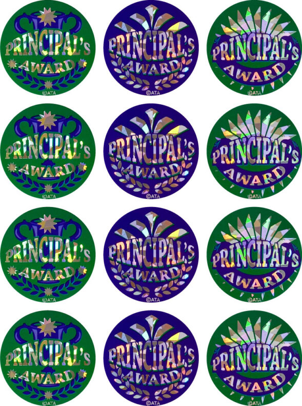 Principal's Foil Glitz Award Sticker - Educational Art Supplies