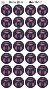 Sticky Boo Reward Stickers – Music Rocks – Educational Art Supplies